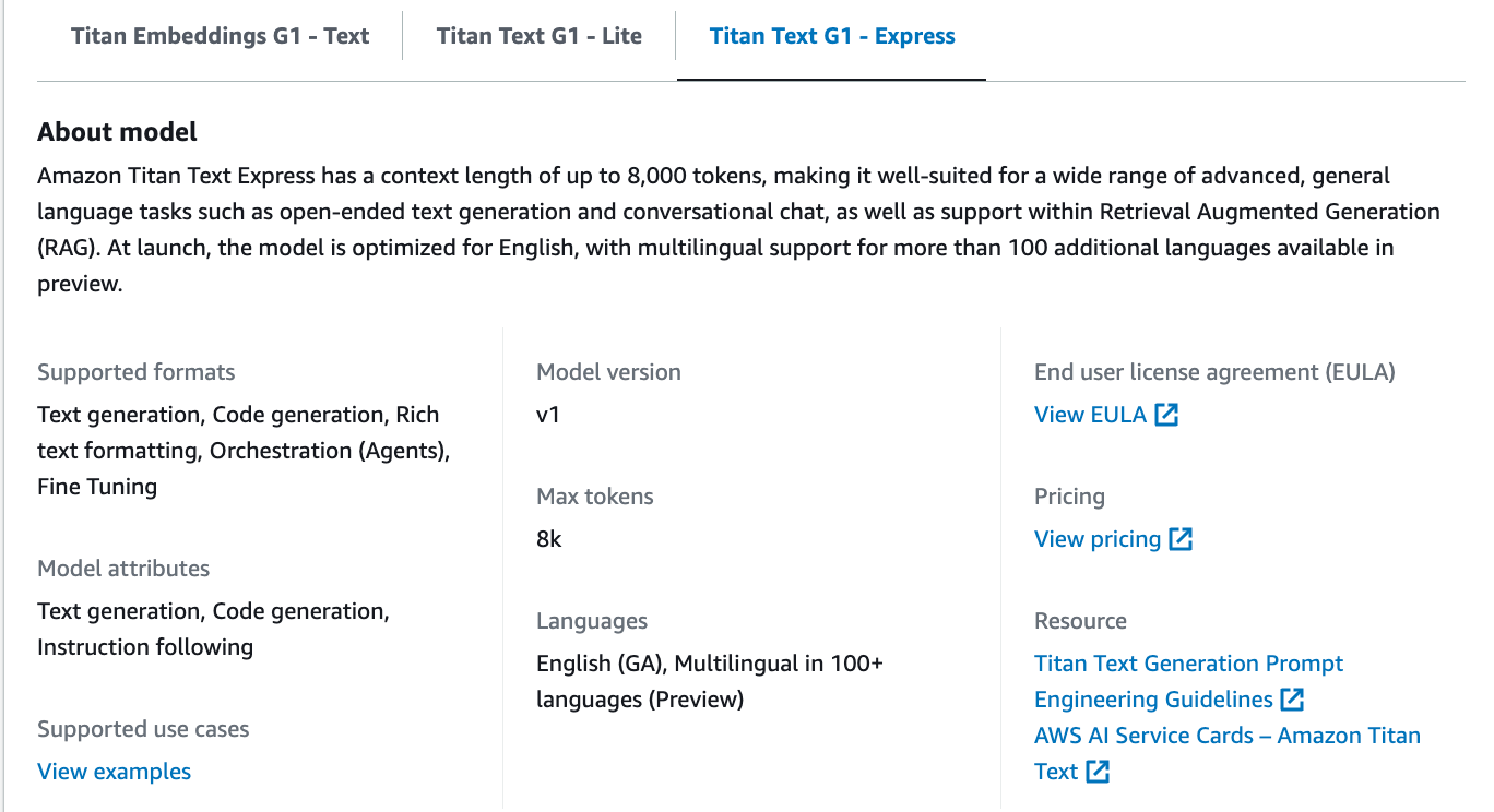 Amazon Titan基盤モデルのTitan Text G1 Lite／Express を試してみた | cloud.config Tech ...